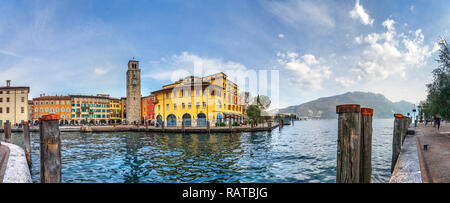 Riva del Garda, Trentino, Italy: old touristic city on the Garda lake ...