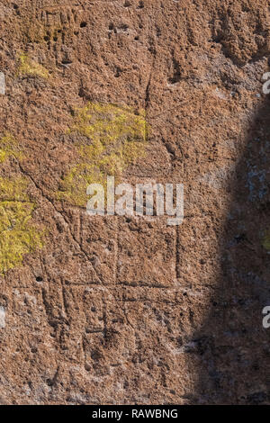 Petroglyph of stylized human figure carved into sandstone by Ancestral ...