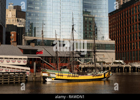 The Eleanor, one of the restored ships at the Boston Tea Party Museum ...