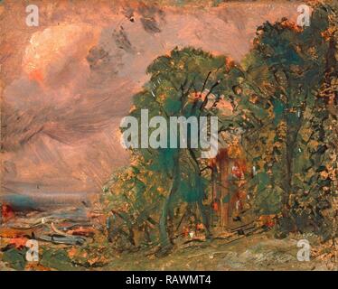 John Constable, A View at Hampstead with Stormy Weather, landscape ...