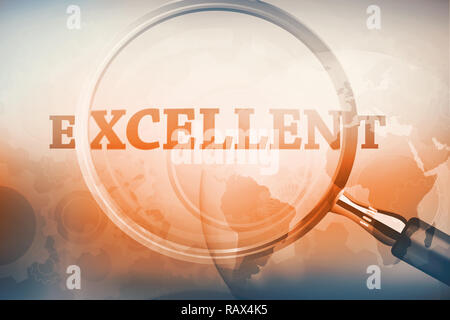 Magnifying glass showing excellent word Stock Photo - Alamy