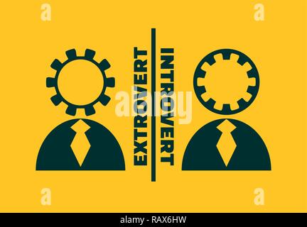 extrovert vs introvert metaphor Stock Vector Image & Art - Alamy