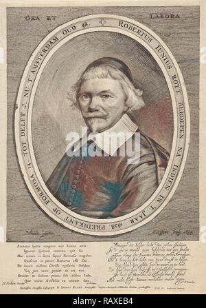 Portrait of Robert Junius, print maker: Cornelis Visscher II, Anthonie ...