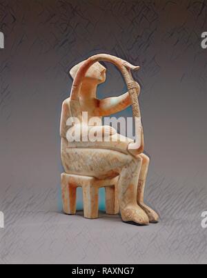 Harp Player, Cyclades, Greece, 2700 - 2300 B.C, Marble, 35.8 × 9.5 × 28 ...