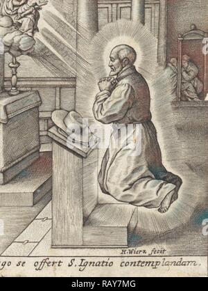 Ignatius Loyola has a vision of Mary with the Christ Child, Hieronymus Wierix, 1611-1615 ...