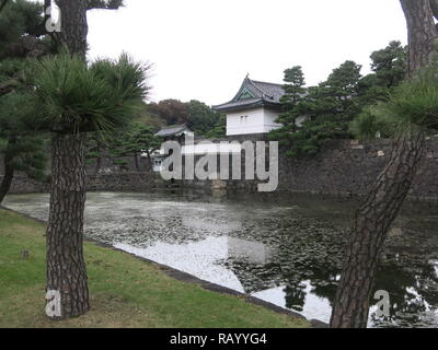 One of the guard towers atop the stone walls of the moat; Imperial ...