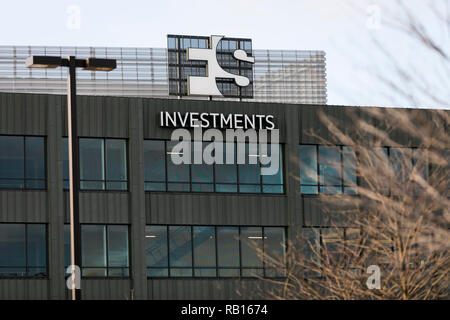 A logo sign outside of the headquarters of FS Investments in ...