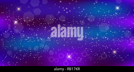 Fantastic Galaxy Rectangle Background. Blurred Glowing Circles With ...