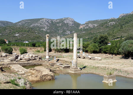 Column monuments dedicated to Sextus Appuleius (right), Menippos of ...