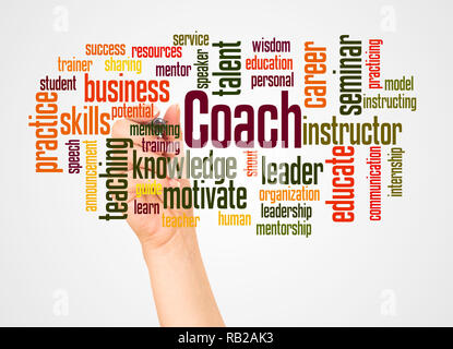 Coach word cloud hand sphere concept on white background Stock Photo ...