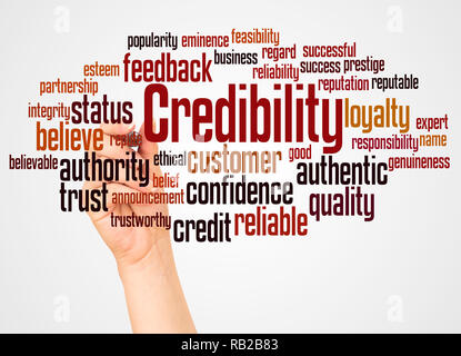 Credibility, word cloud concept on white background Stock Photo - Alamy