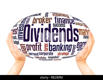 Dividends word cloud hand sphere concept on white background Stock ...