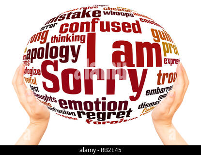 I am Sorry, word cloud concept on white background Stock Photo - Alamy