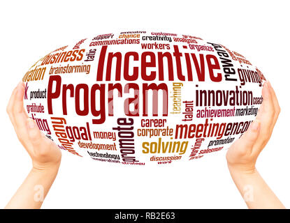 Incentive program word cloud hand writing concept on white background ...
