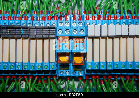 Some electrical relay is mounted on the mounting panel. Relays inserted ...
