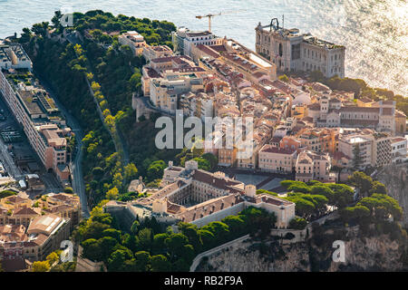 Principality of Monaco aerial panoramic sunrise view Stock Photo - Alamy