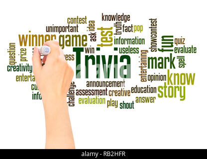Trivia, word cloud concept on white background Stock Photo - Alamy