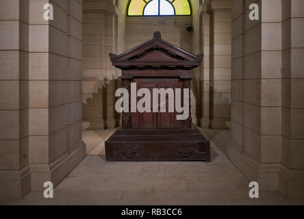 The Tomb of Jean-Jacques Rousseau in the crypt of Pantheon in Paris ...