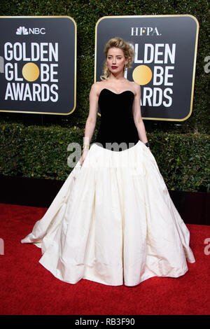 Amber Heard at the 76th Annual Golden Globe Awards held at the Beverly ...