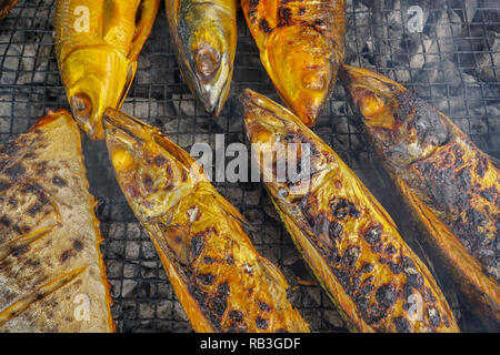 Famous Sabah North Borneo grilled barbecue fish street food Stock Photo ...