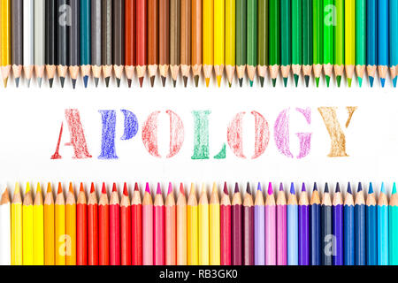 apology drawing by colour pencils Stock Photo - Alamy