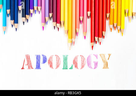 apology drawing by colour pencils Stock Photo - Alamy