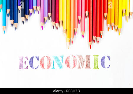 Economic drawing by colour pencils Stock Photo - Alamy