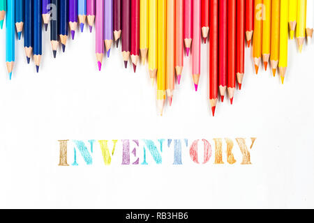 Inventory drawing by colour pencils Stock Photo - Alamy