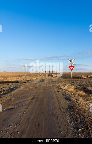 Train tracks through the Illinois countryside on a beautiful Spring ...