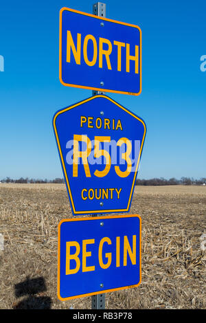 Route 53 North street sign with brilliant blue skies in the background ...