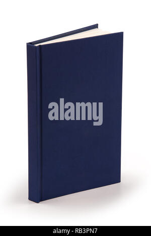 Closed book with blue hard cover isolated on white Stock Photo - Alamy