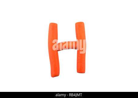 English letters, clay on white background Stock Photo - Alamy
