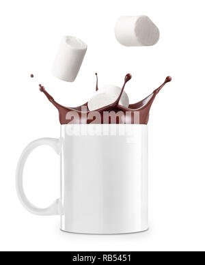 Marshmallow falling isolated on white background with clipping path ...