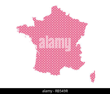 Plain map of France Stock Photo - Alamy