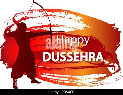 lord ram with bow and arrow gold silhouette design, Happy dussehra ...