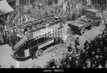 A nineteen twenties London Transport bus. Buses carried passengers on ...