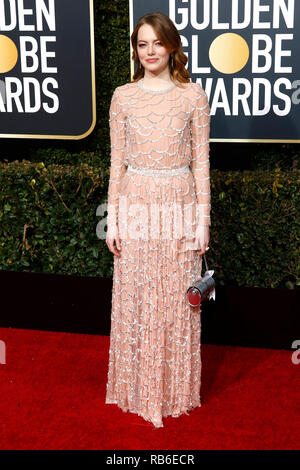 Emma Stone at the 76th Annual Golden Globe Awards held at the Beverly ...