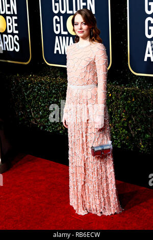 Emma Stone at the 76th Annual Golden Globe Awards held at the Beverly ...