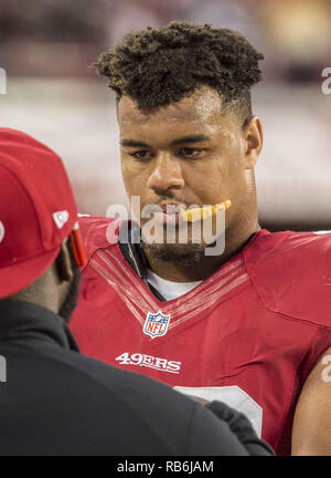 San Francisco 49ers defensive lineman Keion White (56) celebrates after ...