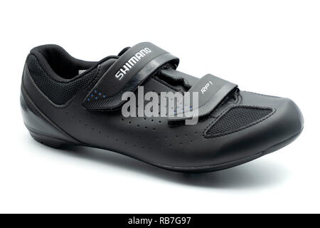 Pair of black Shimano road cycling / spinning class shoes with clipless ...