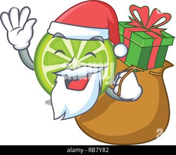 Santa green lemon slices on mascot plate Stock Vector Image & Art - Alamy