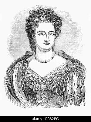 Queen Anne of England, (1665-1714) represented as Athena, portrait ...