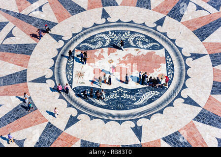 Lisbon, Portugal. The compass rose and mappa mundi Stock Photo - Alamy