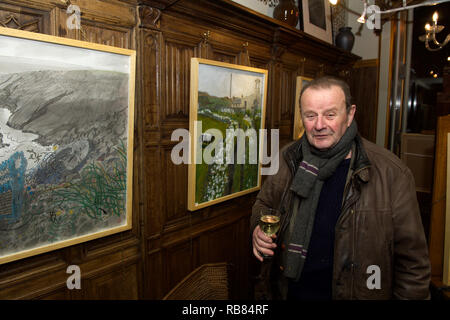 Artist Ron Sandford at the opening of his exhibition at Vaila Fine Art ...