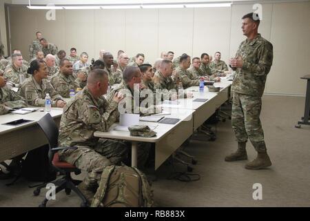 Lt. Col. Chad Roehrman, standing, commander, 3rd Battalion, 353rd ...
