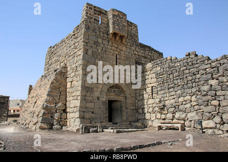 Qasr Al-Azraq, old castle in the Jordan desert, Jordan, Middle East ...