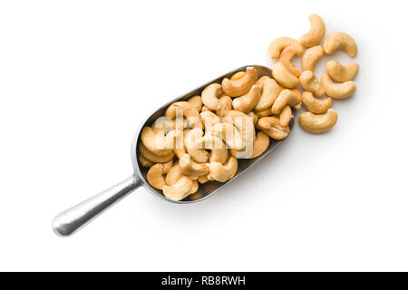 Roasted cashew nuts in scoop isolated on a white background Stock Photo ...