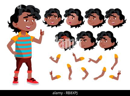 Face of African boy. Emotions of african american boy. Facial ...