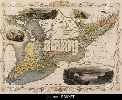 Western Canada Map 1851 Stock Photo - Alamy