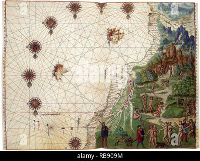 Map of SE South America 1547 Stock Photo - Alamy